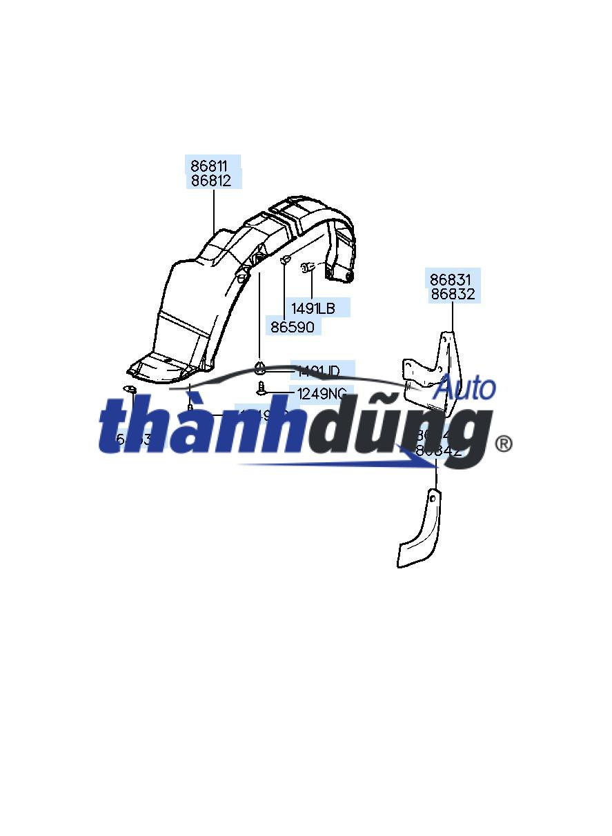 CHẮN BÙN BÁNH MITSUBISHI PAJERO V93 | 6405A078